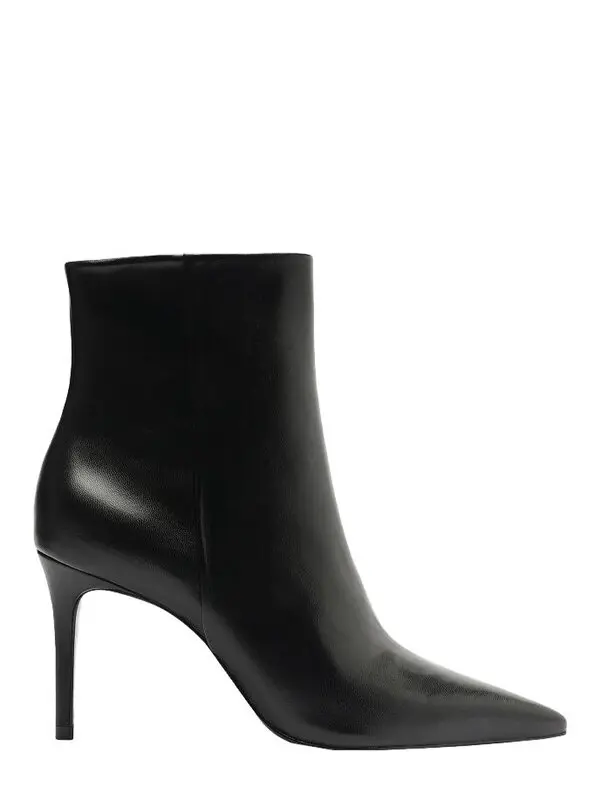 Schutz Mikki 85mm Leather Stiletto Booties - Black