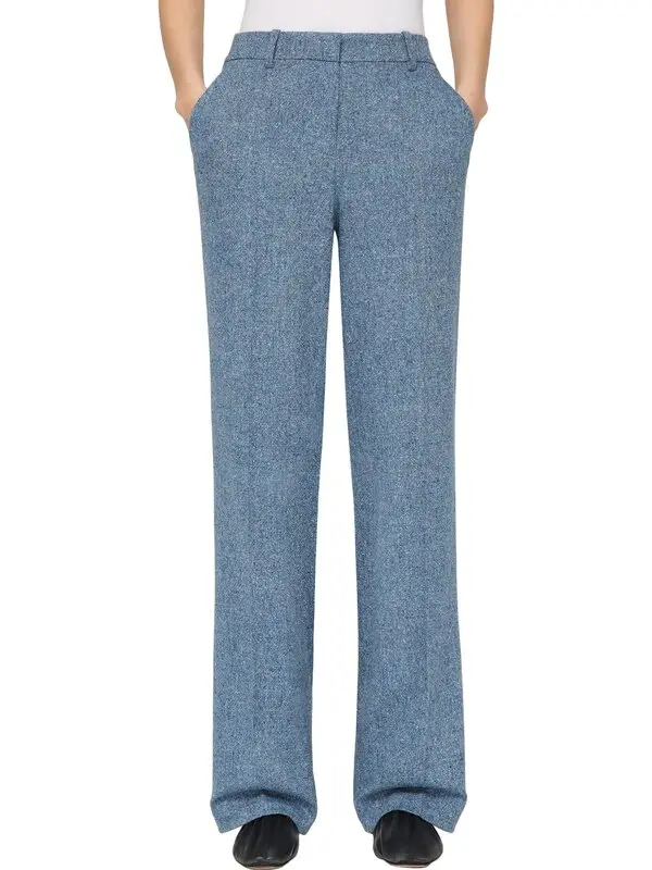 Lafayette 148 New York Donegal Tweed Gates Pant - Bluebell Multi