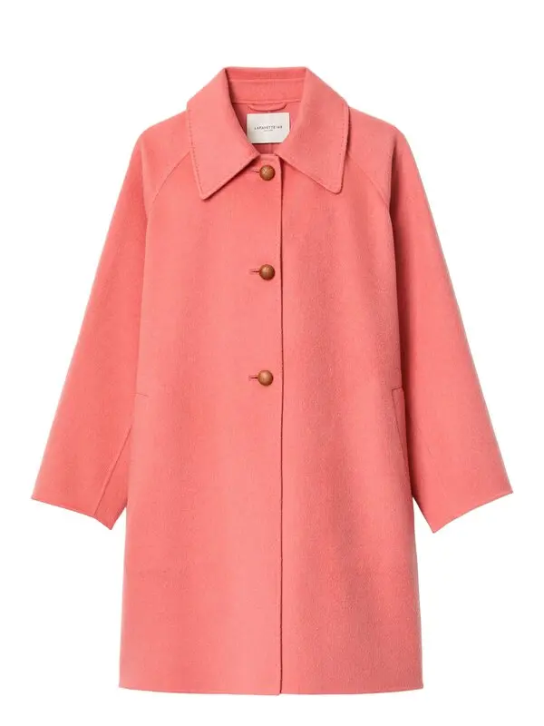 Lafayette 148 New York Cashmere Double Face Oversized Car Coat - Altrosa Pink