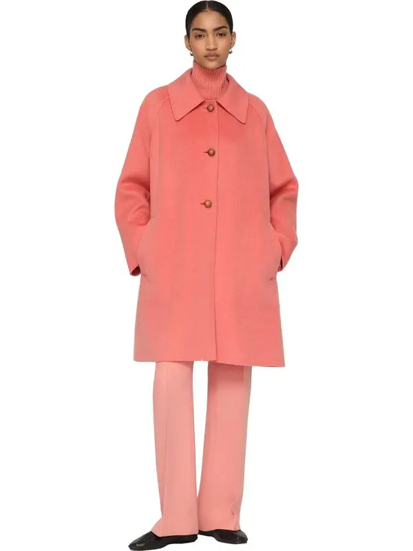 Lafayette 148 New York Cashmere Double Face Oversized Car Coat - Altrosa Pink