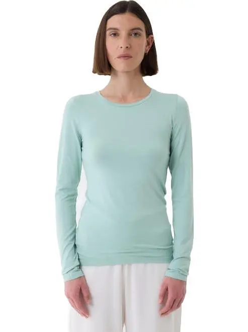 Majestic Filatures Soft Touch Long Sleeve Crewneck T-shirt - Aqua