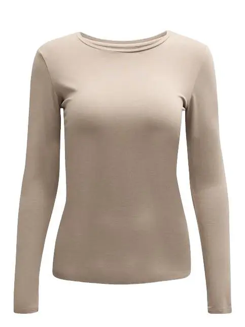 Majestic Filatures Soft Touch Long Sleeve Crewneck T-shirt - Desert
