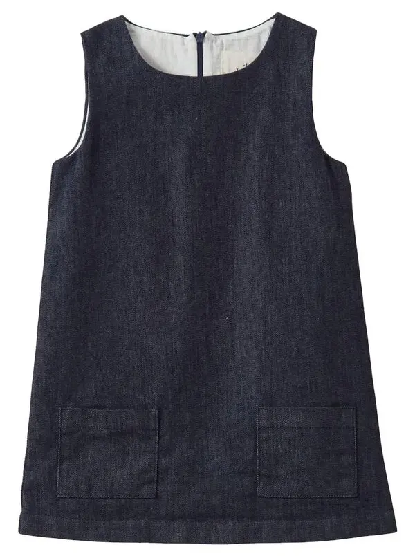 VILD HOUSE OF LITTLE Organic Denim Shift Dress - Blue