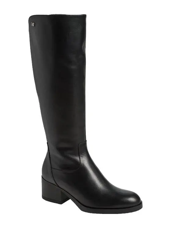 WONDERS Knee High Boot - Black Leather