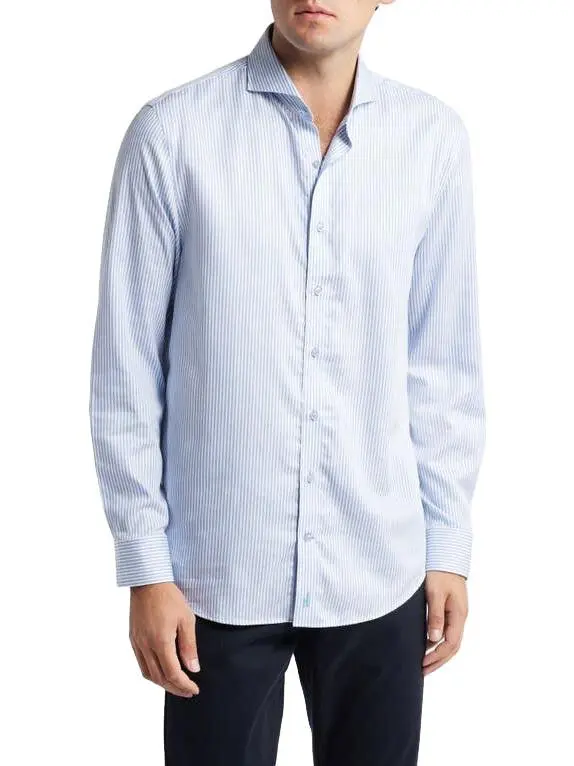 Johnnie-o Stripe Button-up Shirt - Laguna Blue