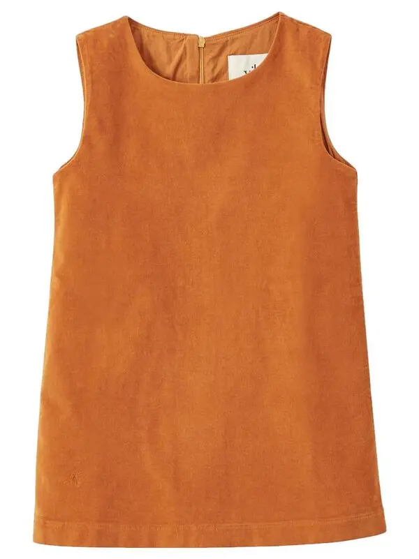 VILD HOUSE OF LITTLE Organic Cotton Velvet Dress - Raw Sienna