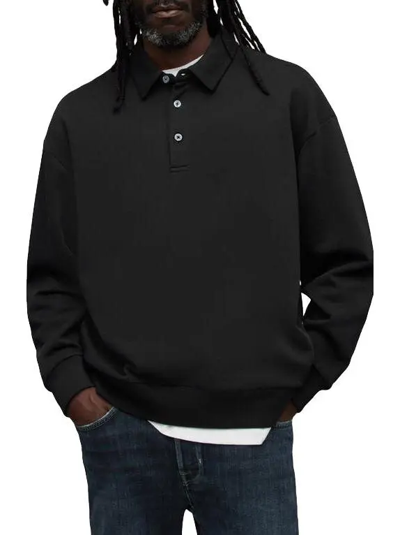 ALLSAINTS Waite Long Sleeve Polo - Jet Black