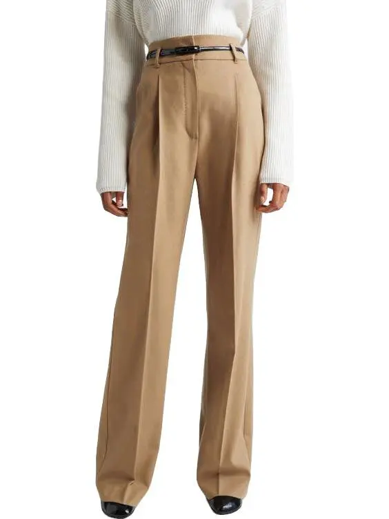 Max Mara Zac Belted Wide Leg Trousers - Camel