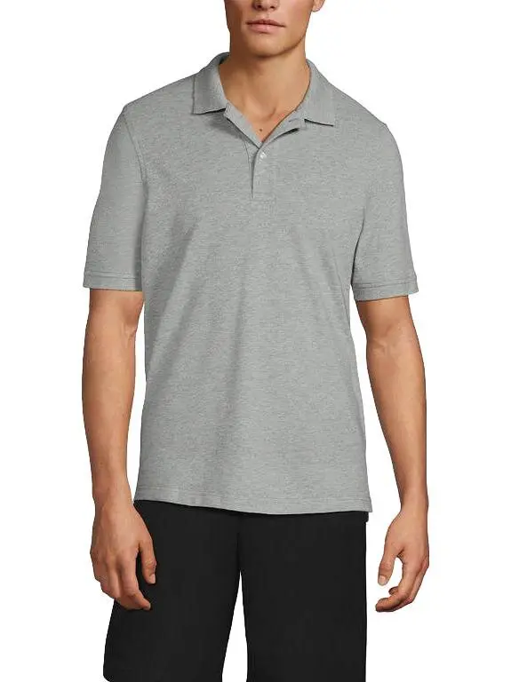 LANDS' END School Uniform Young Short Sleeve Mesh Polo Shirt - Gray Heather