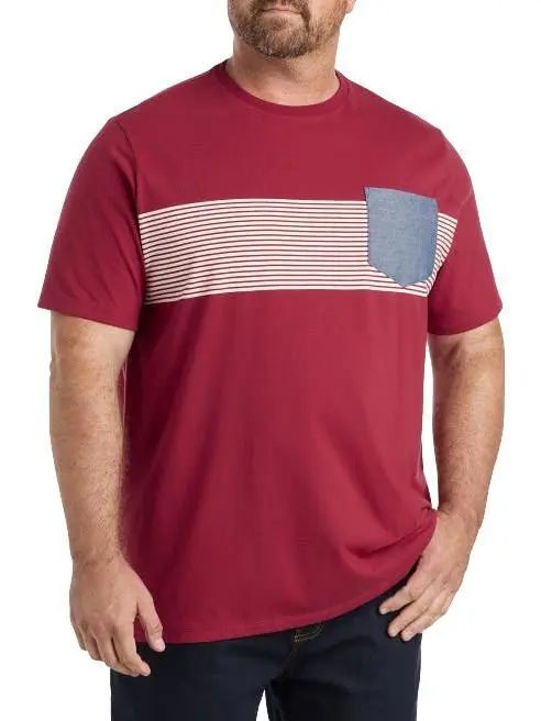HARBOR BAY BY DXL Colorblock Pocket T-shirt - Tibetan Red