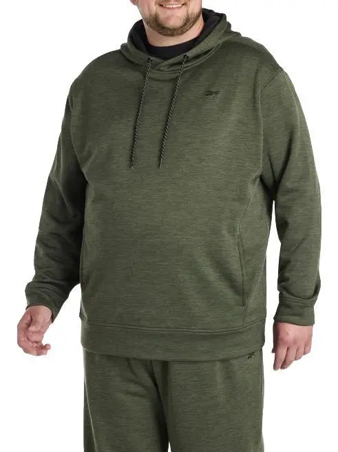 REEBOK Big & Tall Performance Fleece Pullover Hoodie - Grit Green Hthr