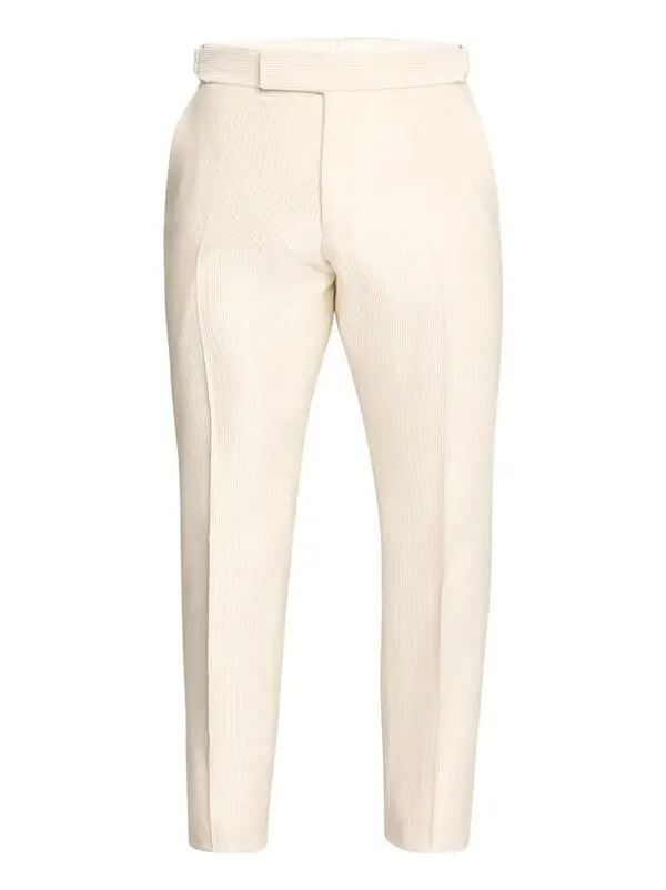 TOM FORD Cannete Flat-front Full Length Trousers - Ivory
