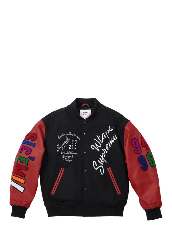 Supreme X Wtaps Varsity Jacket - Black