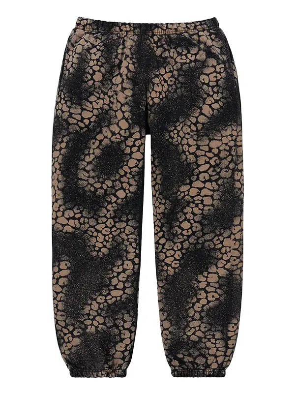 Supreme Bleached Leopard Sweatpant - Black