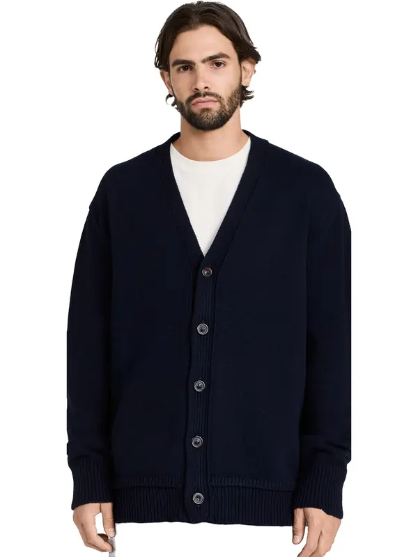 MAISON MARGIELA Elbow Patch Cardigan - Navy