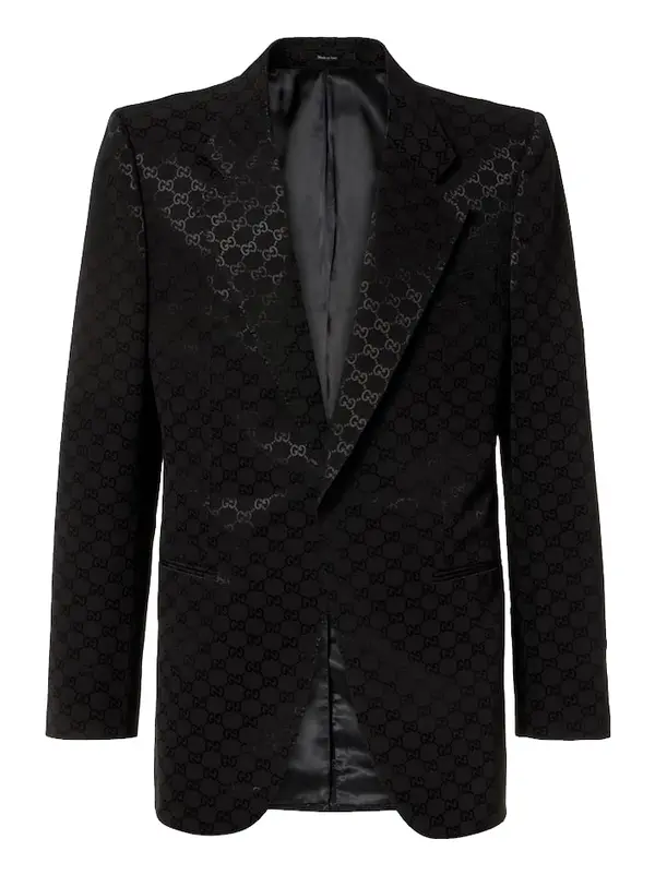Gucci Gg Canvas Cotton-blend Blazer - Black