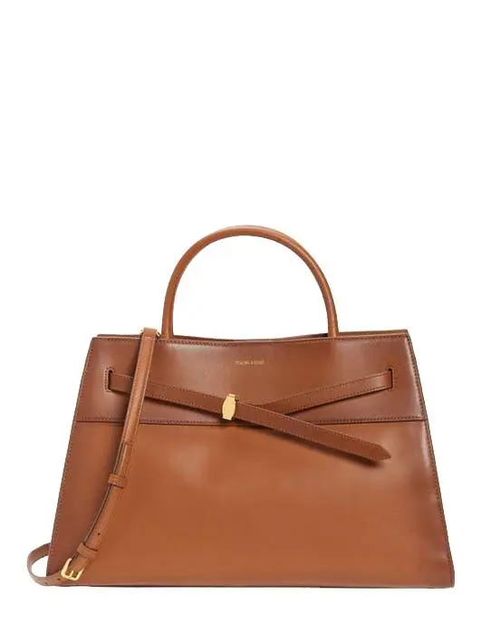 Veronica Beard Large Dash Leather Tote - Burnished Hazelwood