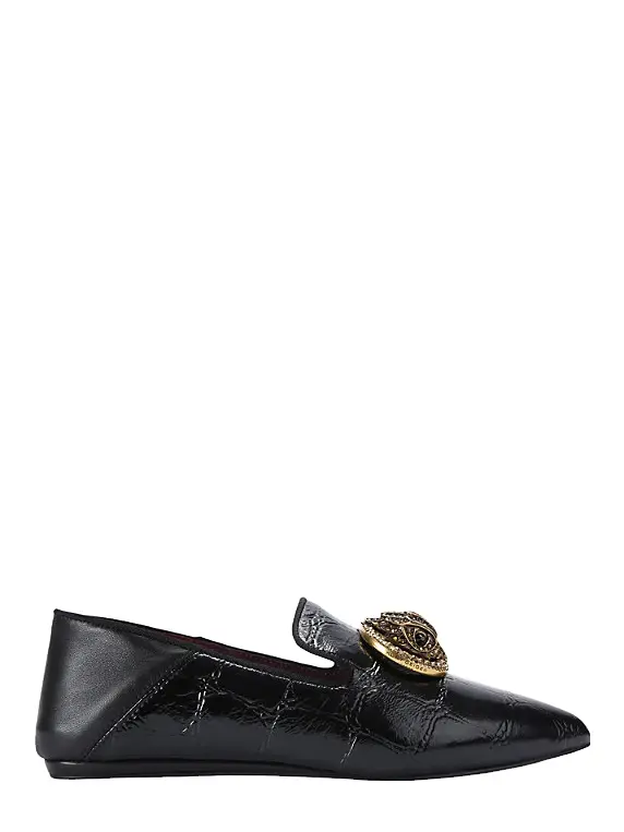 Kurt Geiger Eagle-embellished Patent-leather Loafers - Black