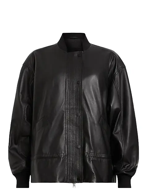 ALLSAINTS Sofi Leather Bomber Jacket - Black