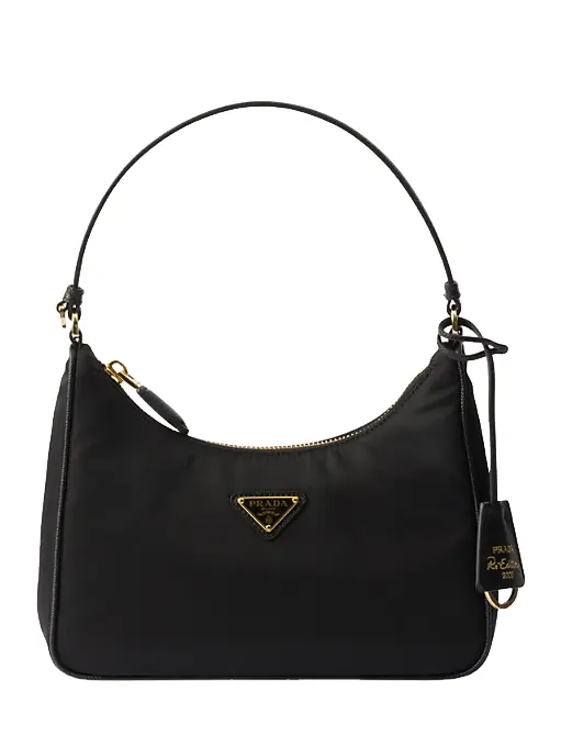 Prada Re-edition 2005 Mini Nylon And Leather Shoulder Bag - Black
