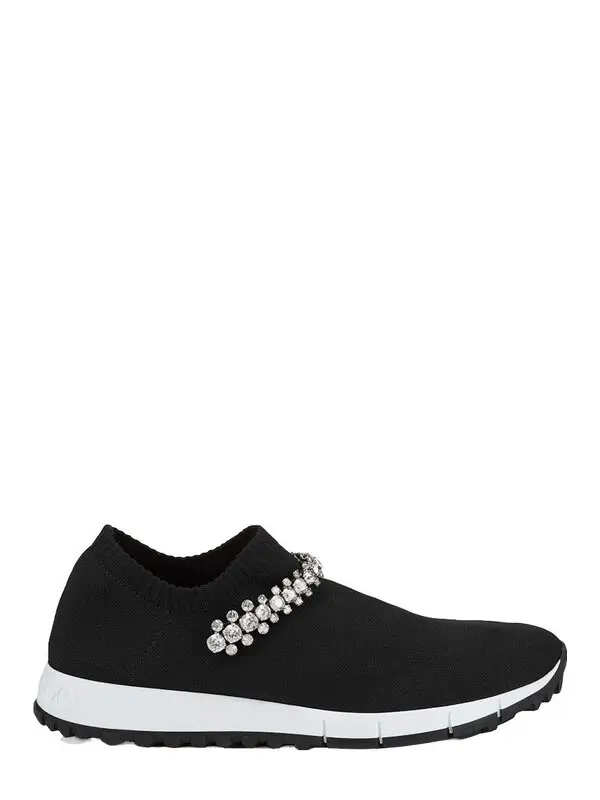JIMMY CHOO Verona Knit Crystal Trainers - Black