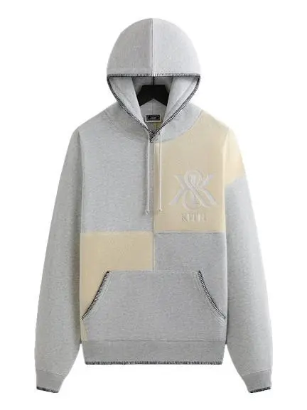 Kith Panelled Nelson Hoodie - Light Heather Grey