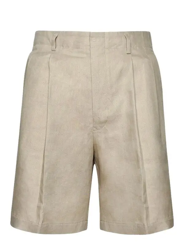 Loro Piana Joetsu Tropical Linen Bermuda Shorts - Cornstalk Beige