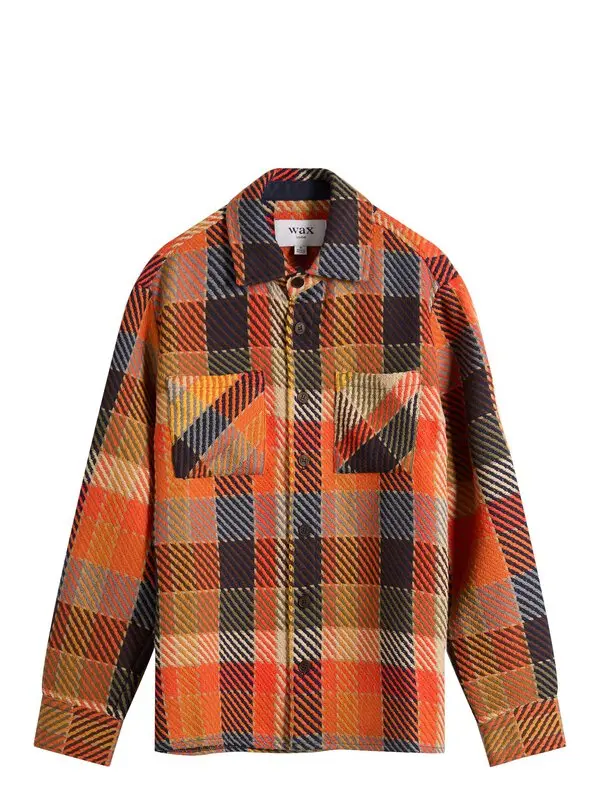 WAX LONDON Whiting Pike Check Overshirt - Orange Multi