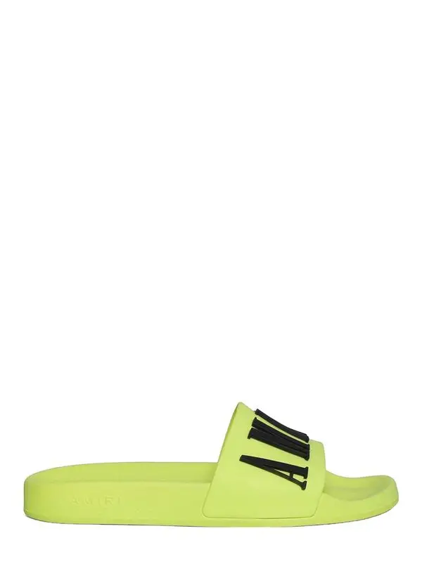 Amiri Debossed Pool Slides - Volt/black