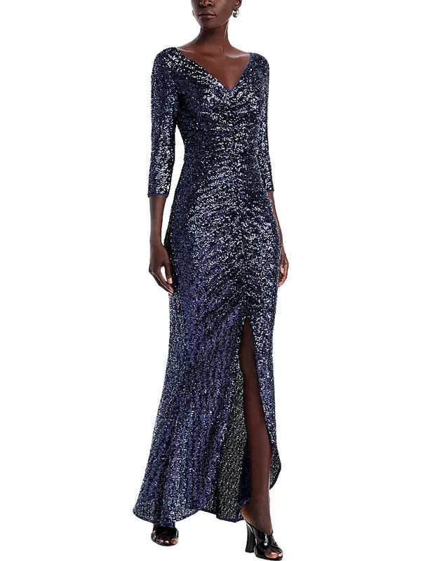 Chiara Boni La Petite Robe Akinari Sequin Gown - Myrtille