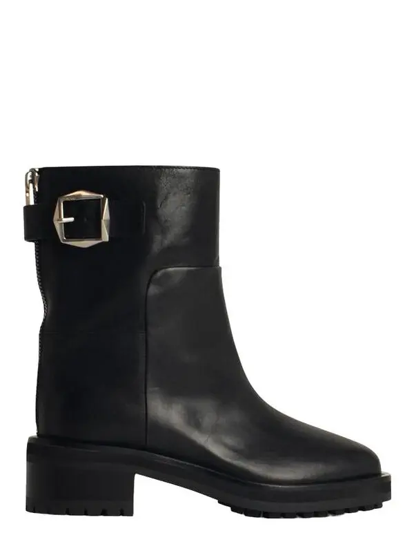 JIMMY CHOO Brooklyn Leather Ankle Boots - Black