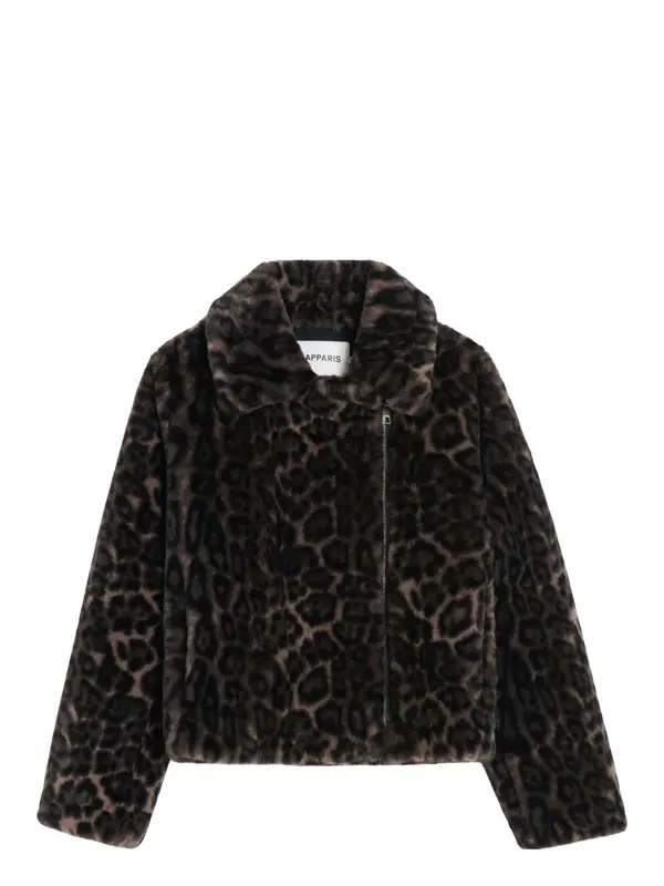 Apparis Leopard-print Faux-fur Jacket - Brown