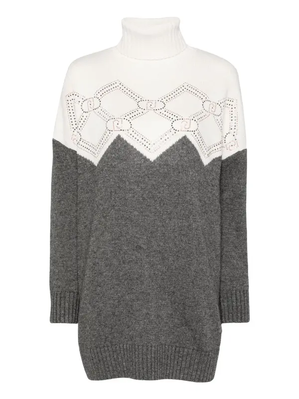 Liu Jo Rhinestone-logo Sweater - Grey