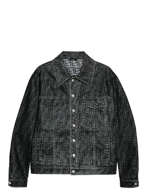 Fendi Ff-motif Denim Jacket - Grey