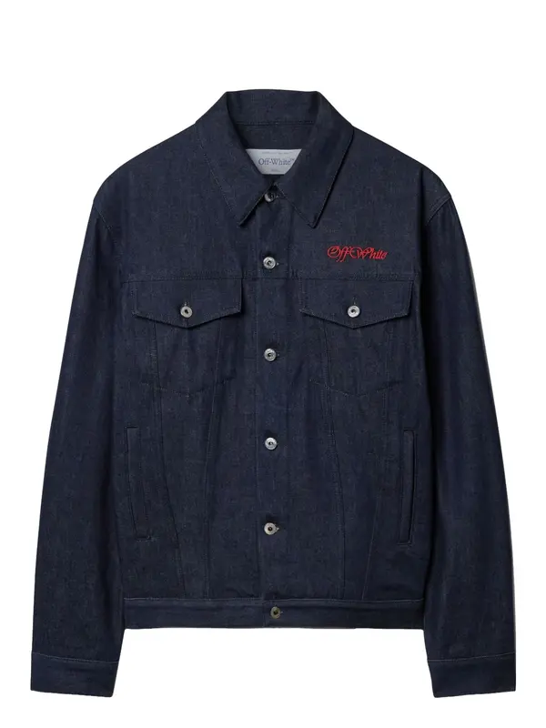 Off-White Script Skate Denim Jacket - Blue