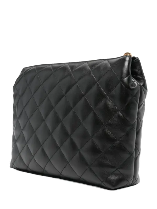 Saint Laurent Cassandre Quilted Makeup Bag - Black
