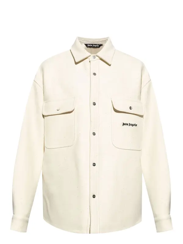Palm Angels Logo-embroidered Shirt Jacket - White