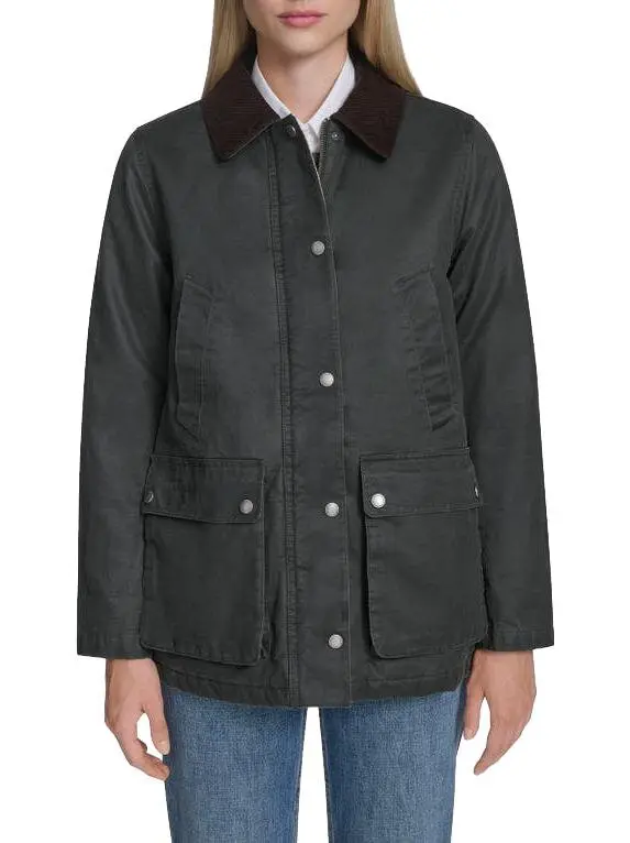 Cole Haan Coated Hunter Jacket - Army Green