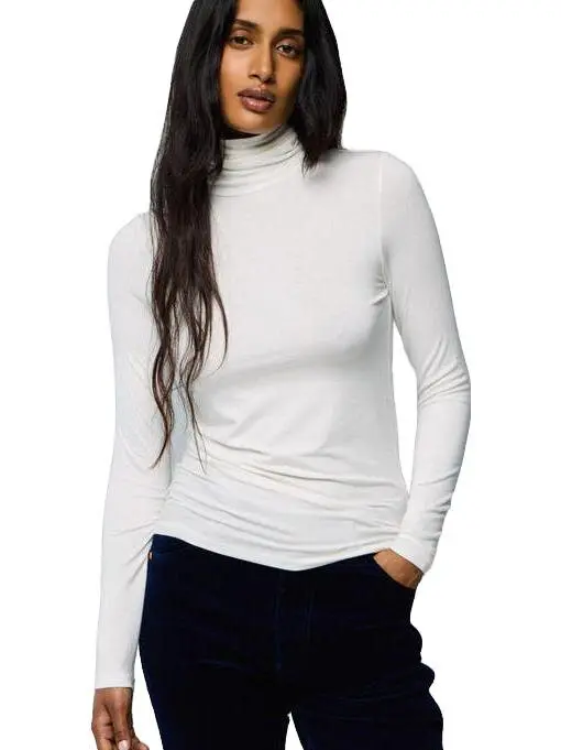 Majestic Filatures Soft Touch Long Sleeve Turtleneck - Blanc