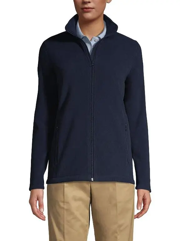 LANDS' END Full-zip Mid-weight Fleece Jacket - Classic Navy