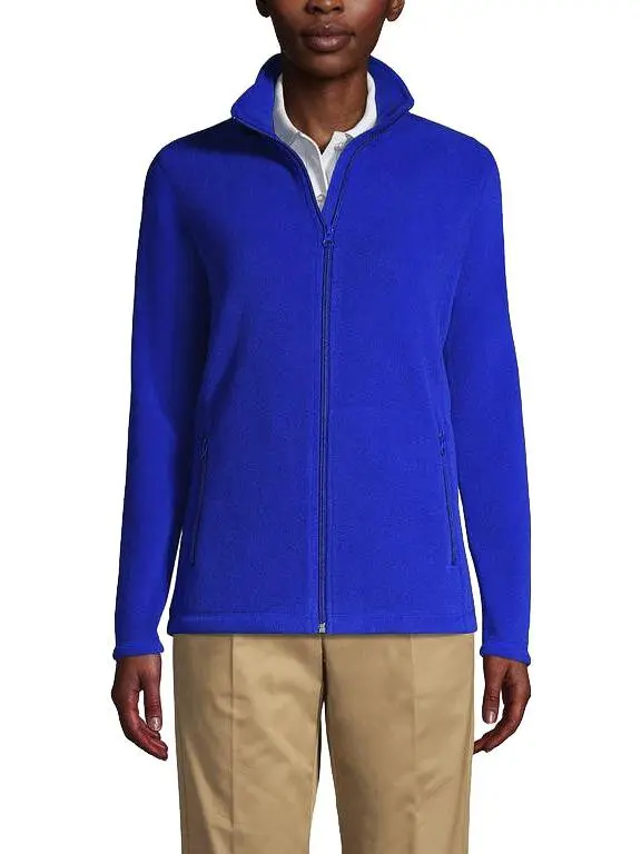 LANDS' END Full-zip Mid-weight Fleece Jacket - Cobalt
