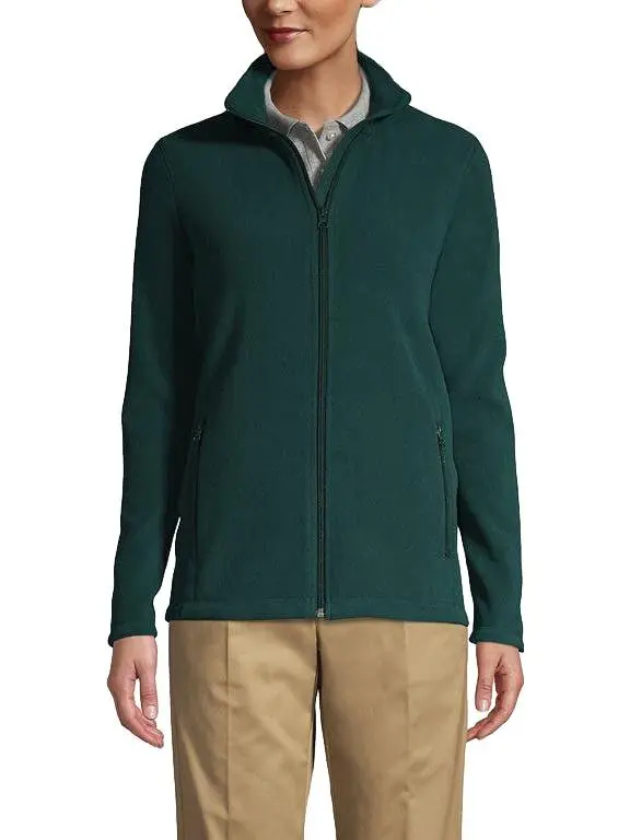 LANDS' END Full-zip Mid-weight Fleece Jacket - Evergreen