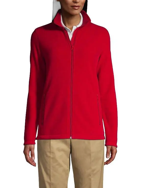 LANDS' END Full-zip Mid-weight Fleece Jacket - Red