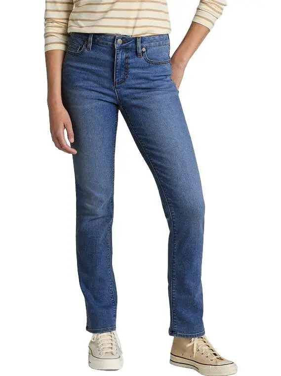 LANDS' END Recover Mid Rise Straight Leg Jeans - Beau Blue