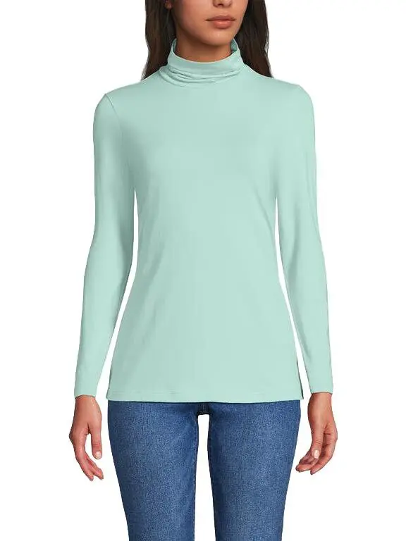 LANDS' END Long Sleeve Turtleneck - Pale Sky