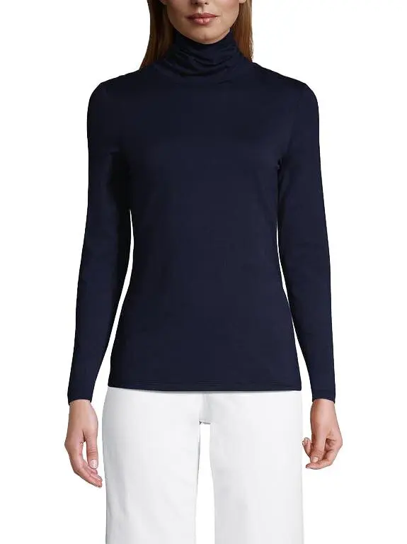 LANDS' END Long Sleeve Turtleneck - Radiant Navy