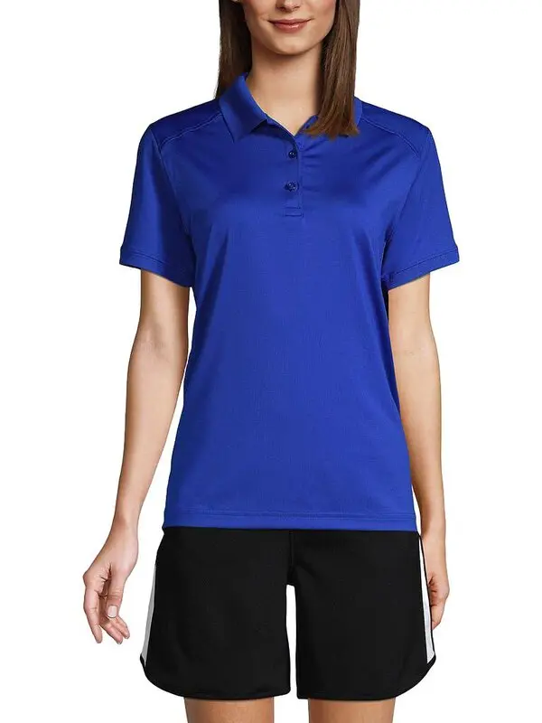 LANDS' END Short Sleeve Rapid Dry Polo Shirt - Cobalt