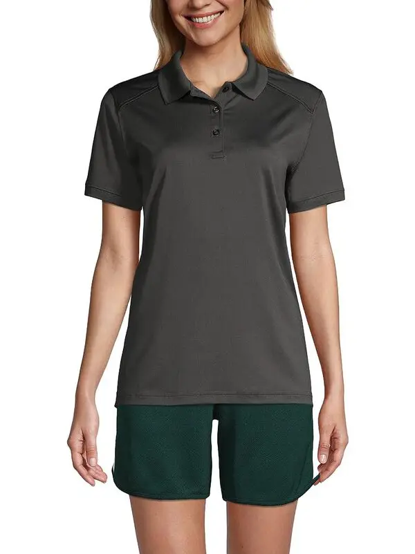 LANDS' END Short Sleeve Rapid Dry Polo Shirt - Soapstone