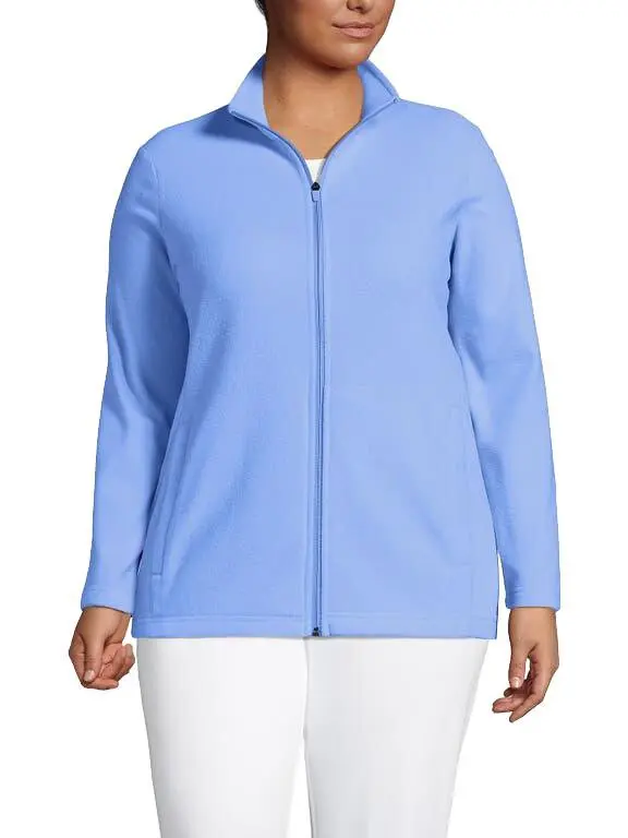 LANDS' END Full Zip Fleece Jacket - Clear Blue Sky