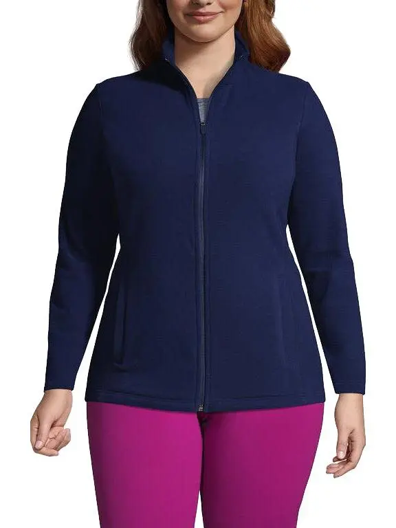 LANDS' END Full Zip Fleece Jacket - Deep Sea Navy